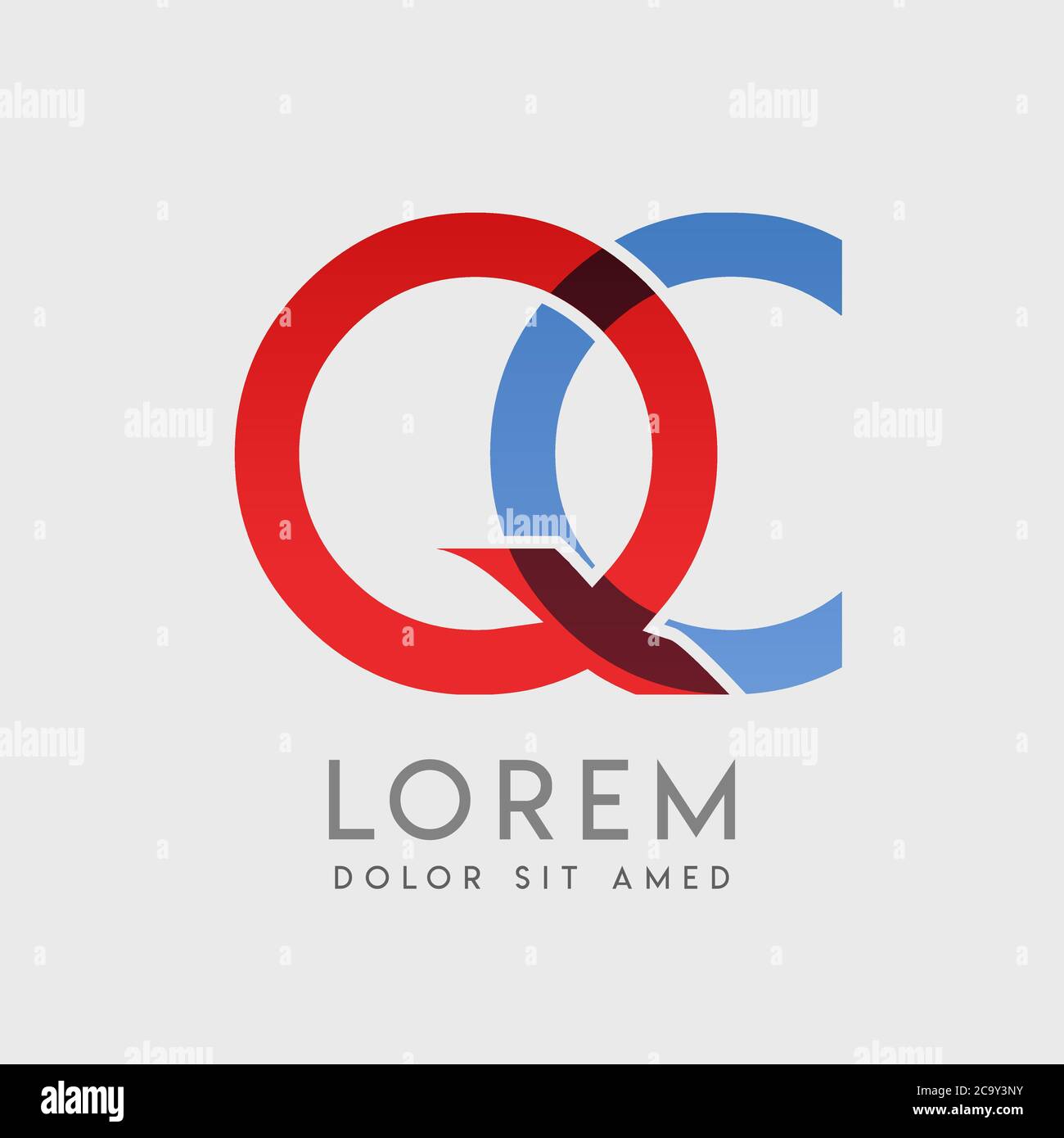 QC logo letters with blue and red gradation Stock Vector Image & Art ...