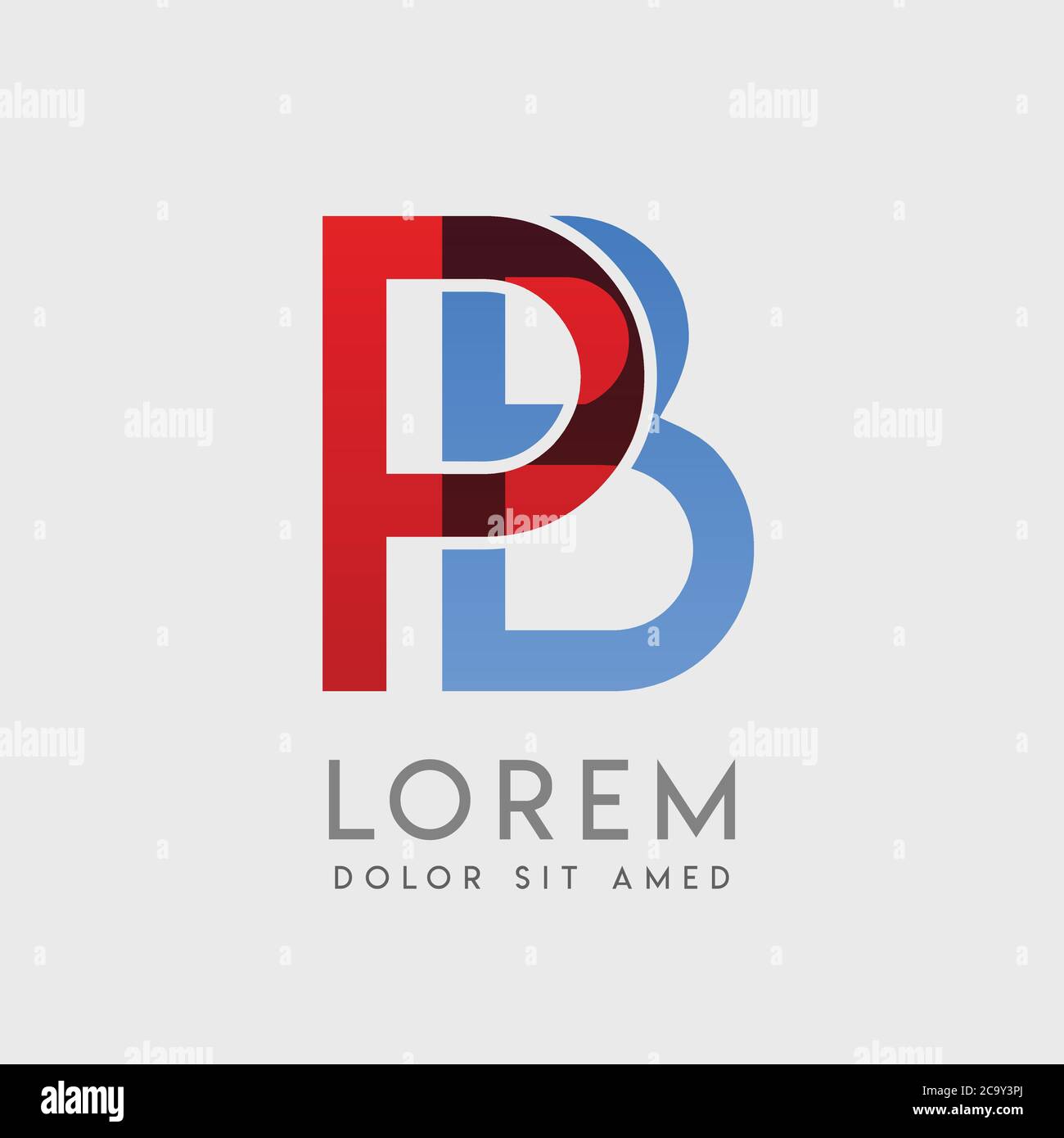 PB logo letters with blue and red gradation Stock Vector Image & Art ...