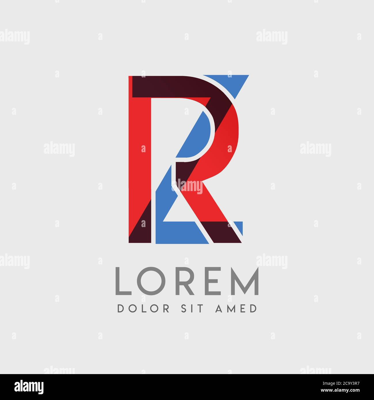 RZ logo letters with blue and red gradation Stock Vector Image & Art ...