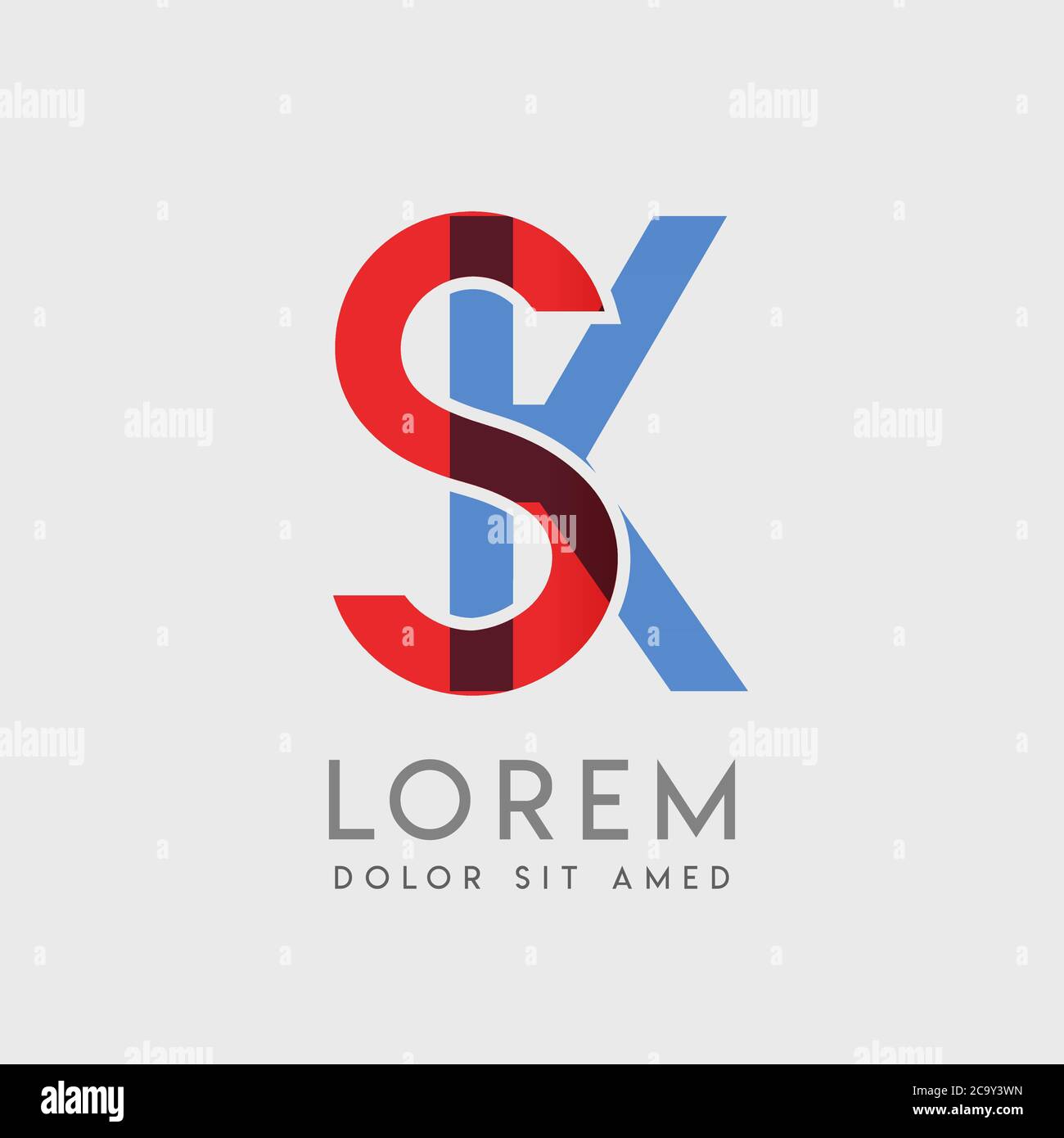 SK logo letters with blue and red gradation Stock Vector Image & Art ...