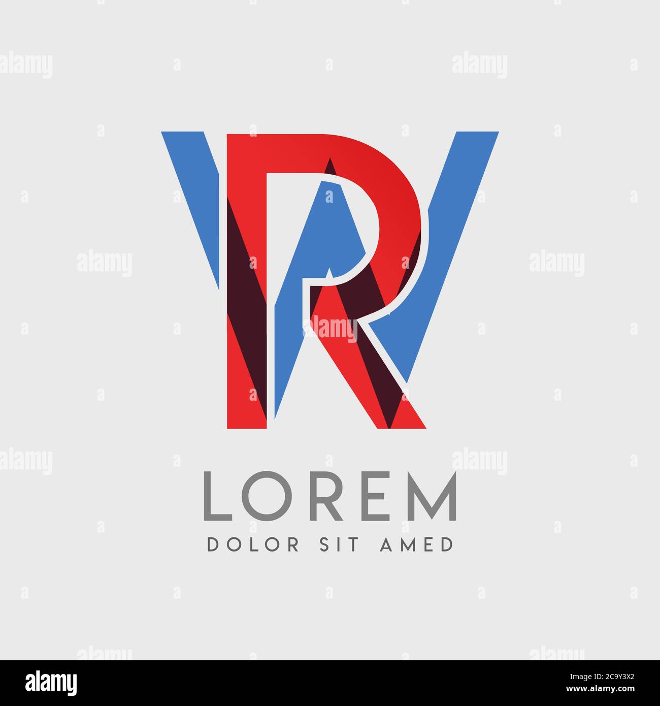 RW logo letters with blue and red gradation Stock Vector Image & Art ...
