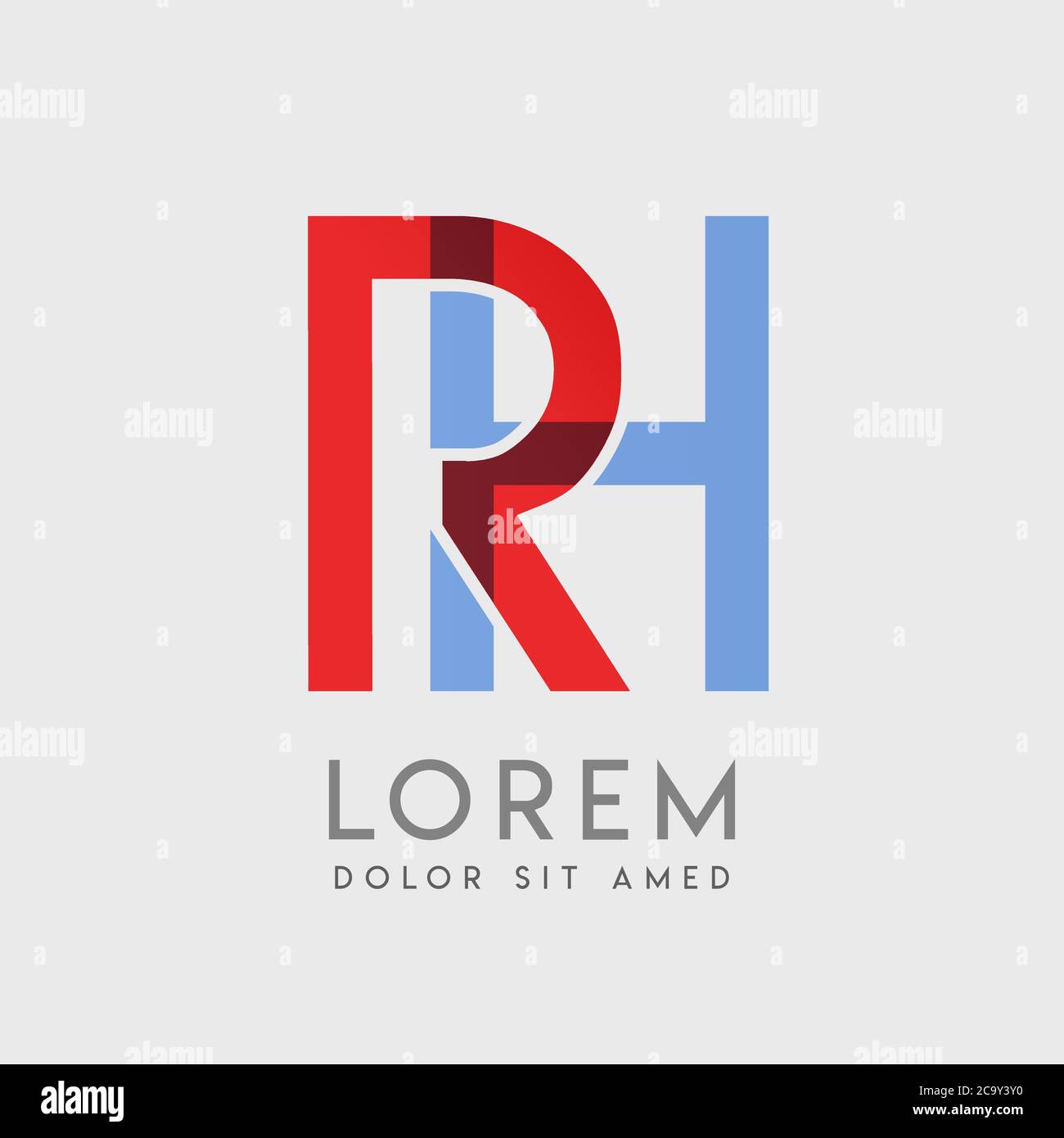 RH logo letters with blue and red gradation Stock Vector Image & Art ...