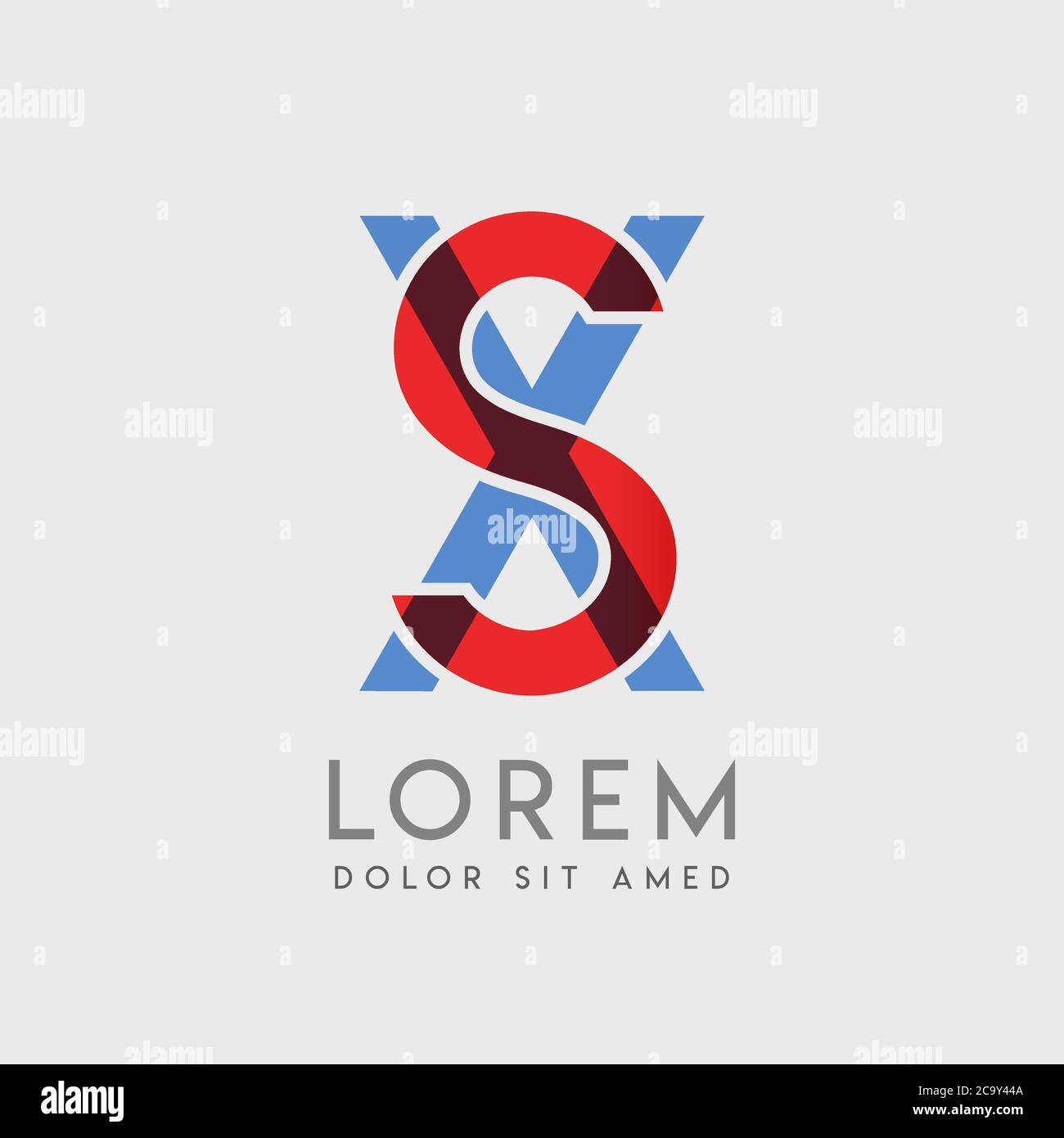 SX logo letters with blue and red gradation Stock Vector Image & Art ...