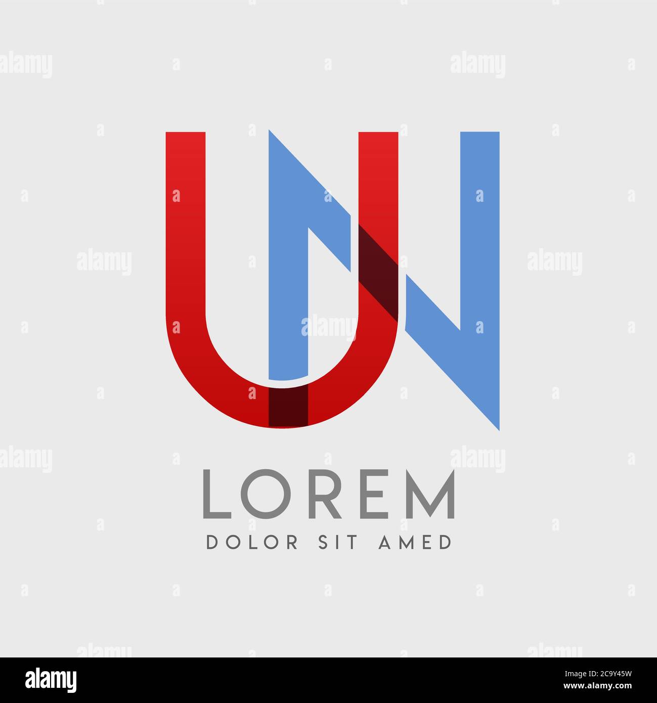 UN logo letters with blue and red gradation Stock Vector Image & Art ...