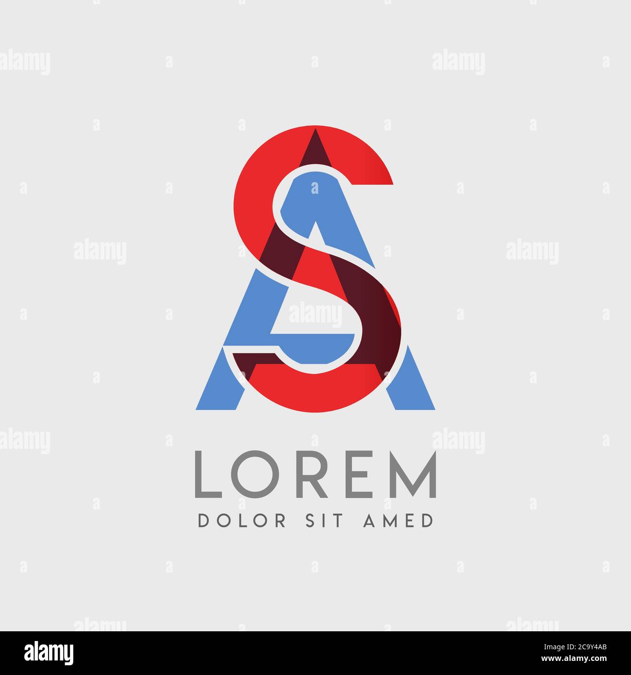 SA logo letters with blue and red gradation Stock Vector Image & Art ...