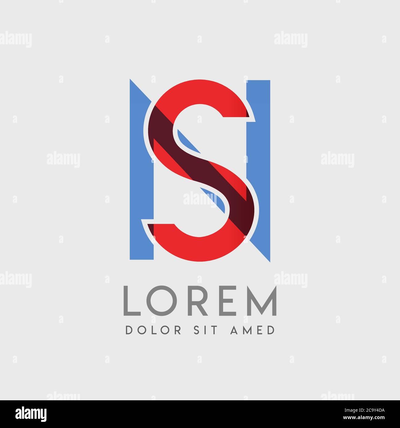 SN logo letters with blue and red gradation Stock Vector Image & Art ...