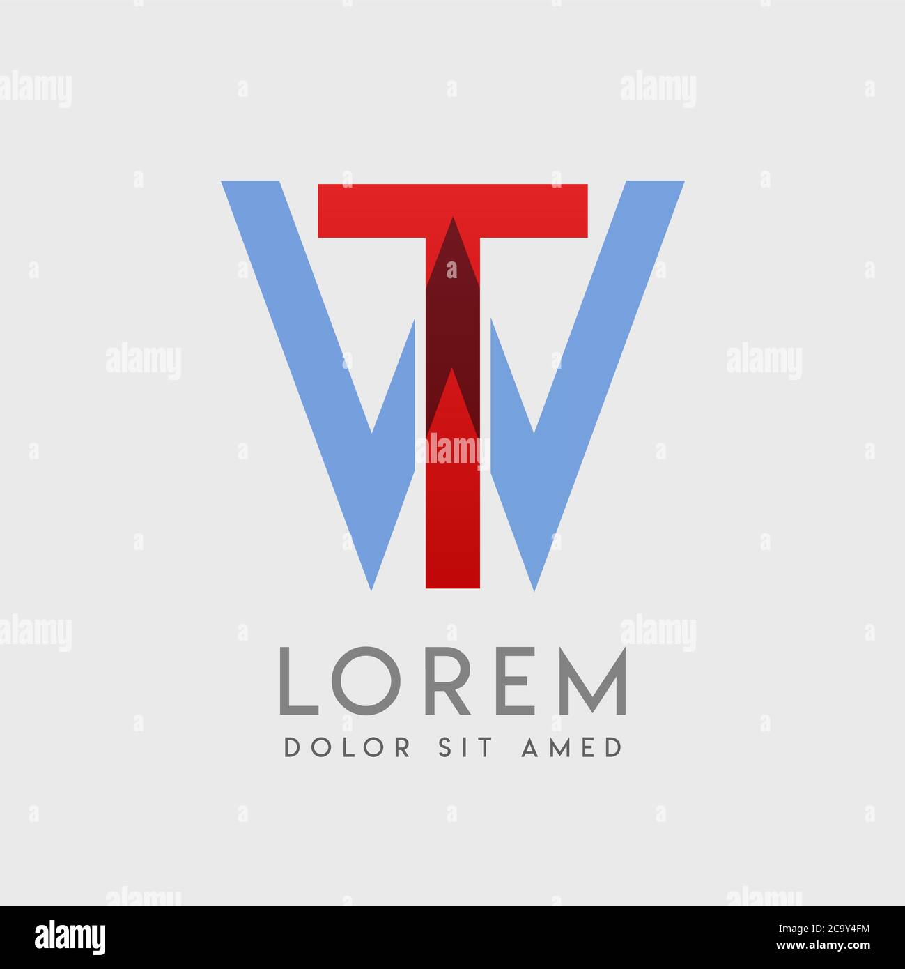 TW logo letters with blue and red gradation Stock Vector Image & Art ...