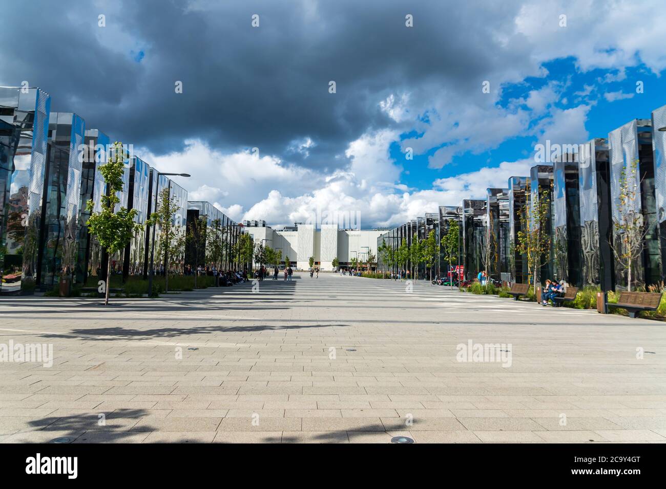 MOSCOW, RUSSIA -July 31, 2020: Khodynka field new modern area walking ...