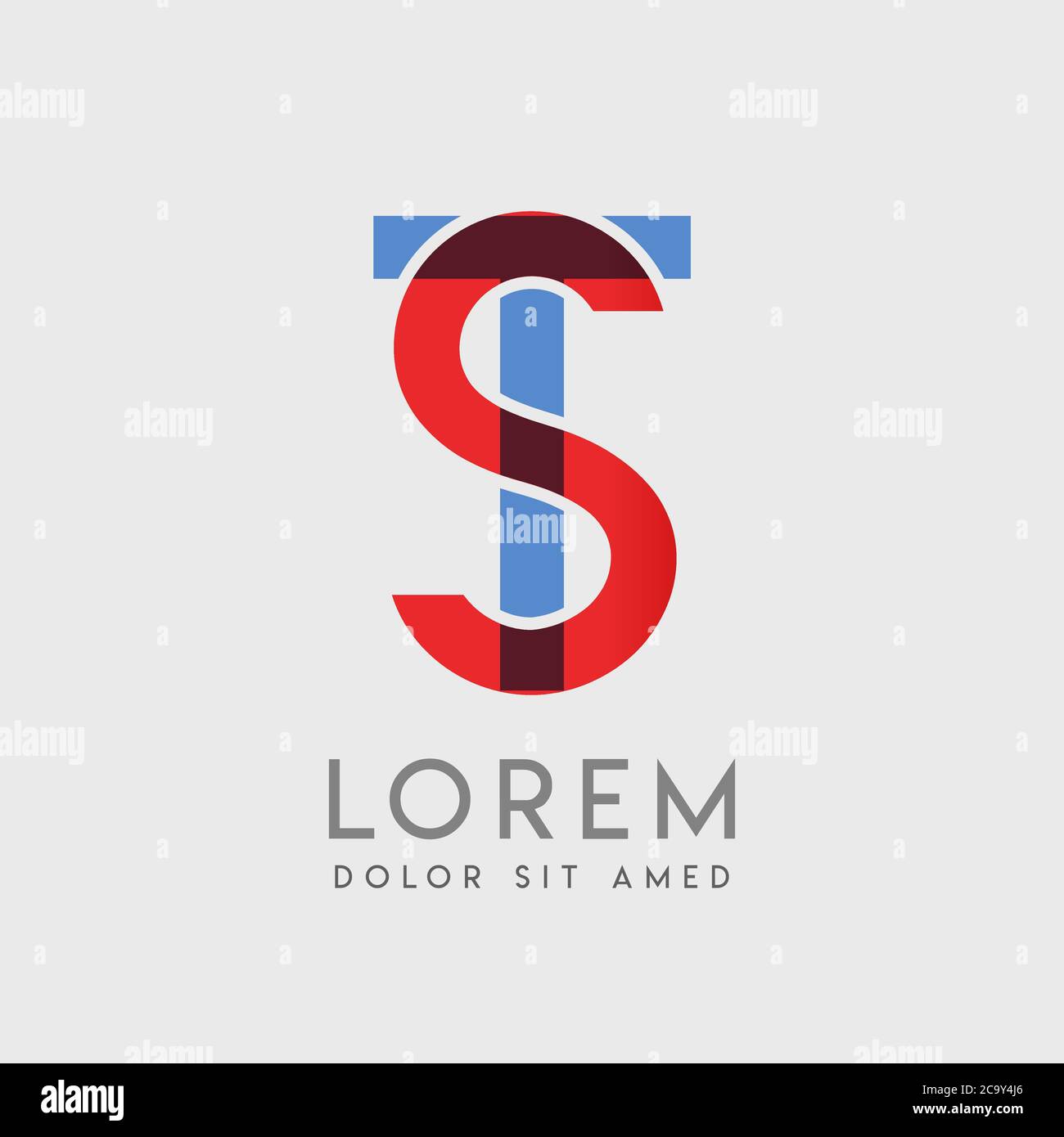 ST logo letters with blue and red gradation Stock Vector Image & Art ...