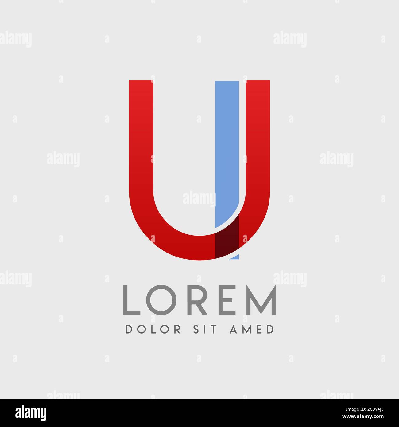 UI logo letters with blue and red gradation Stock Vector Image & Art ...