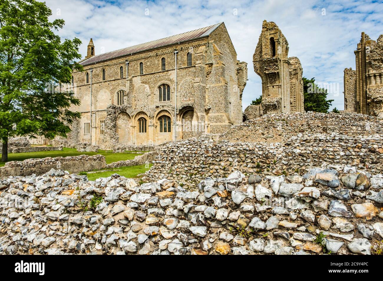 A view of Binham Priory Stock Photo - Alamy