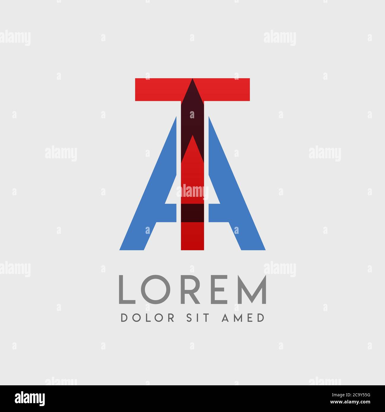 TA logo letters with blue and red gradation Stock Vector Image & Art ...