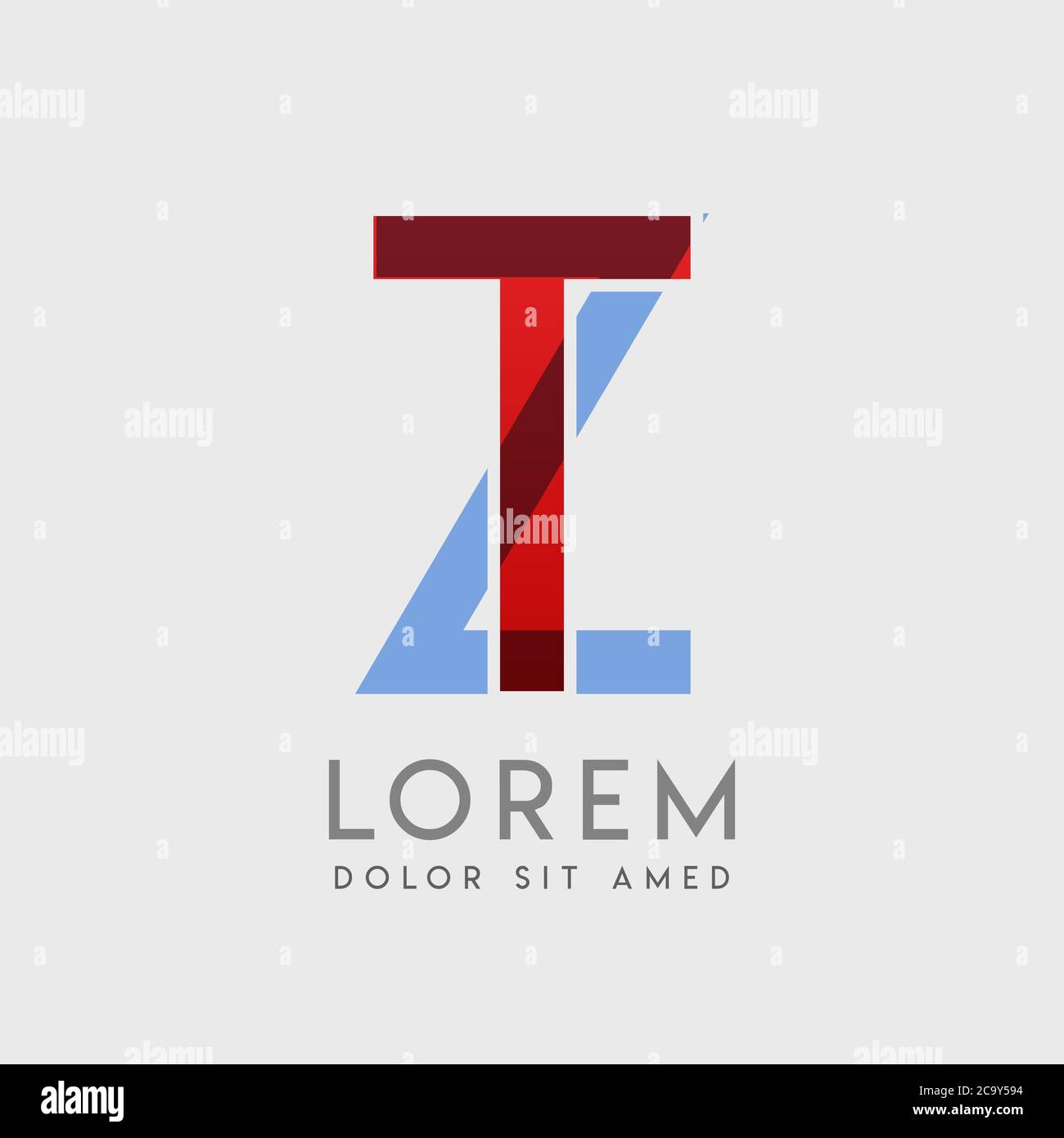 TZ logo letters with blue and red gradation Stock Vector Image & Art ...