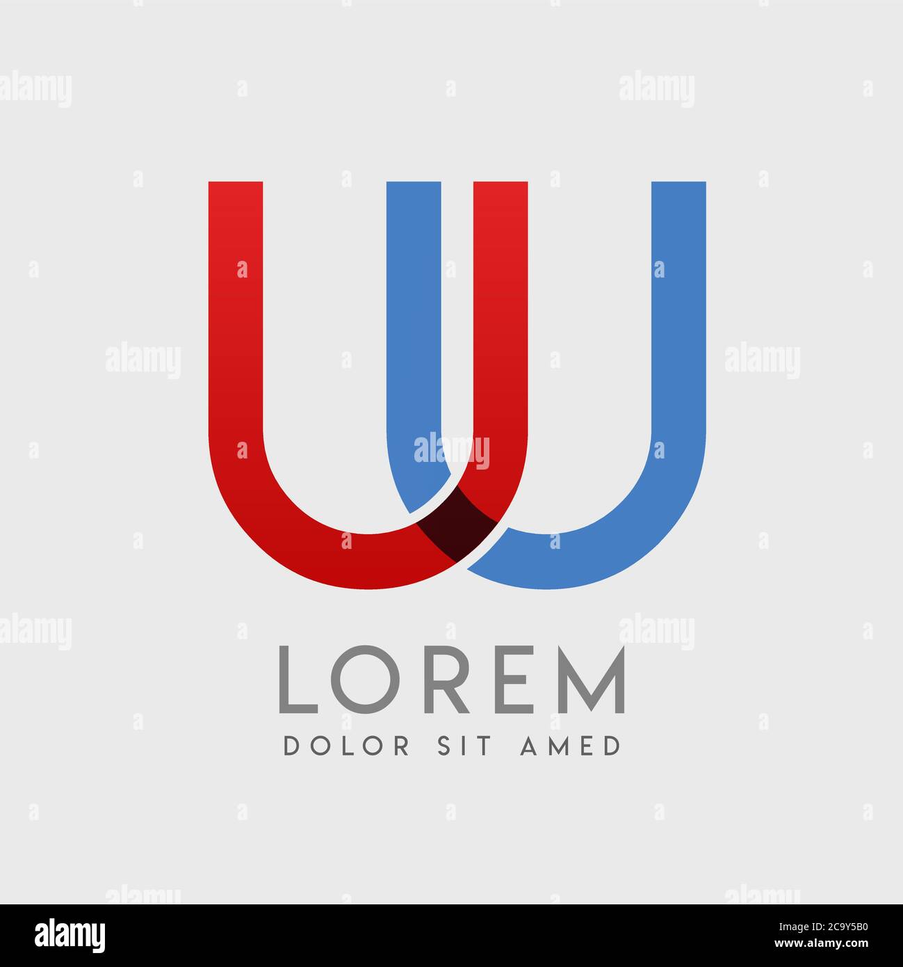 UU logo letters with blue and red gradation Stock Vector Image & Art ...