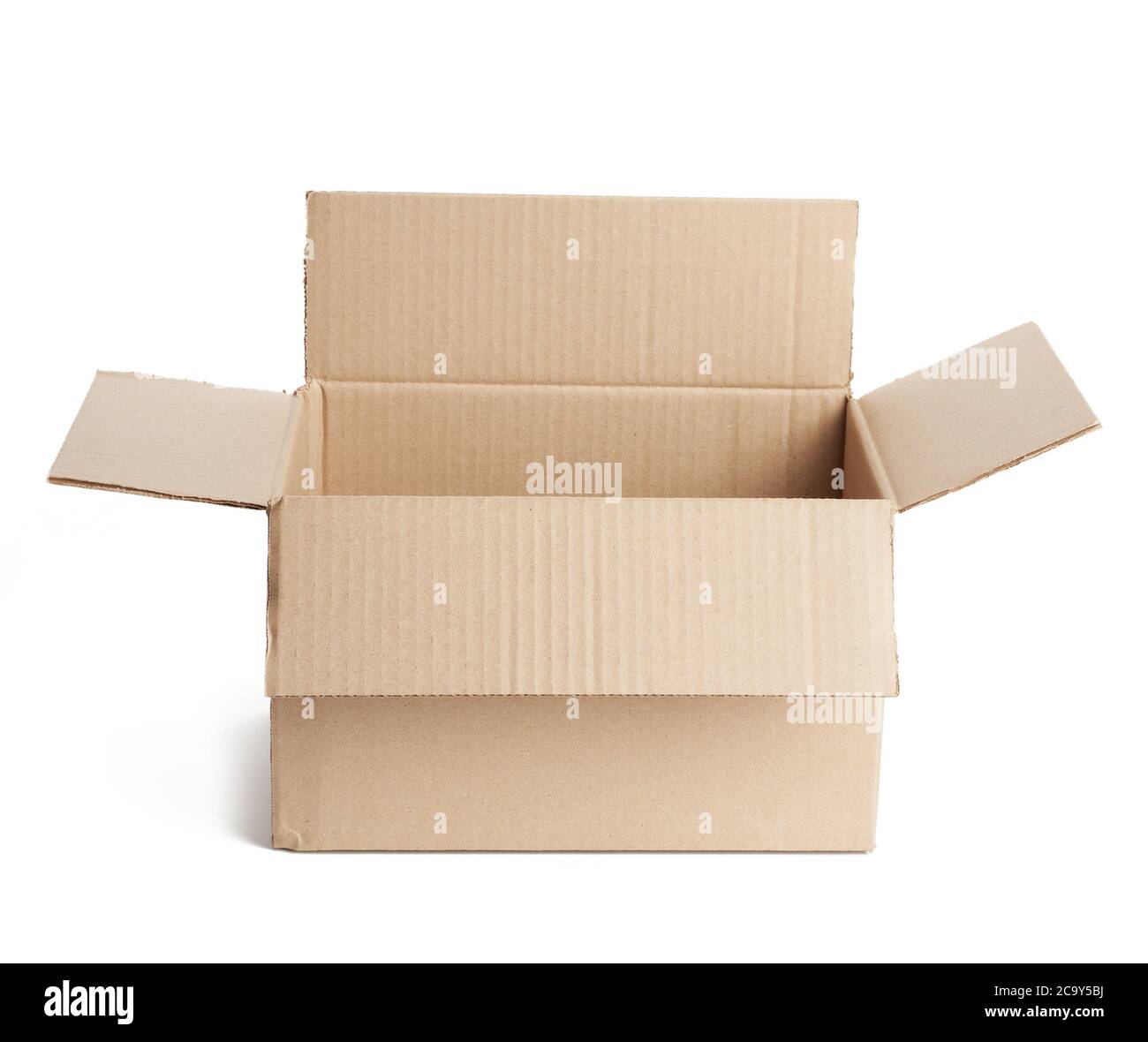 open empty brown rectangular cardboard box for transporting goods ...