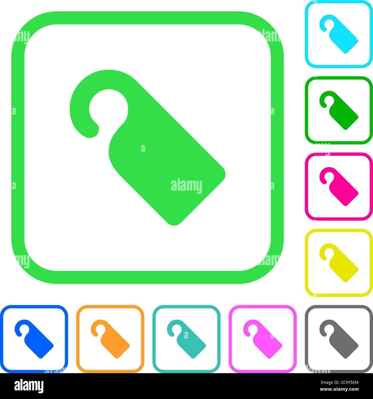 Do not disturb sign vivid colored flat icons in curved borders on white ...