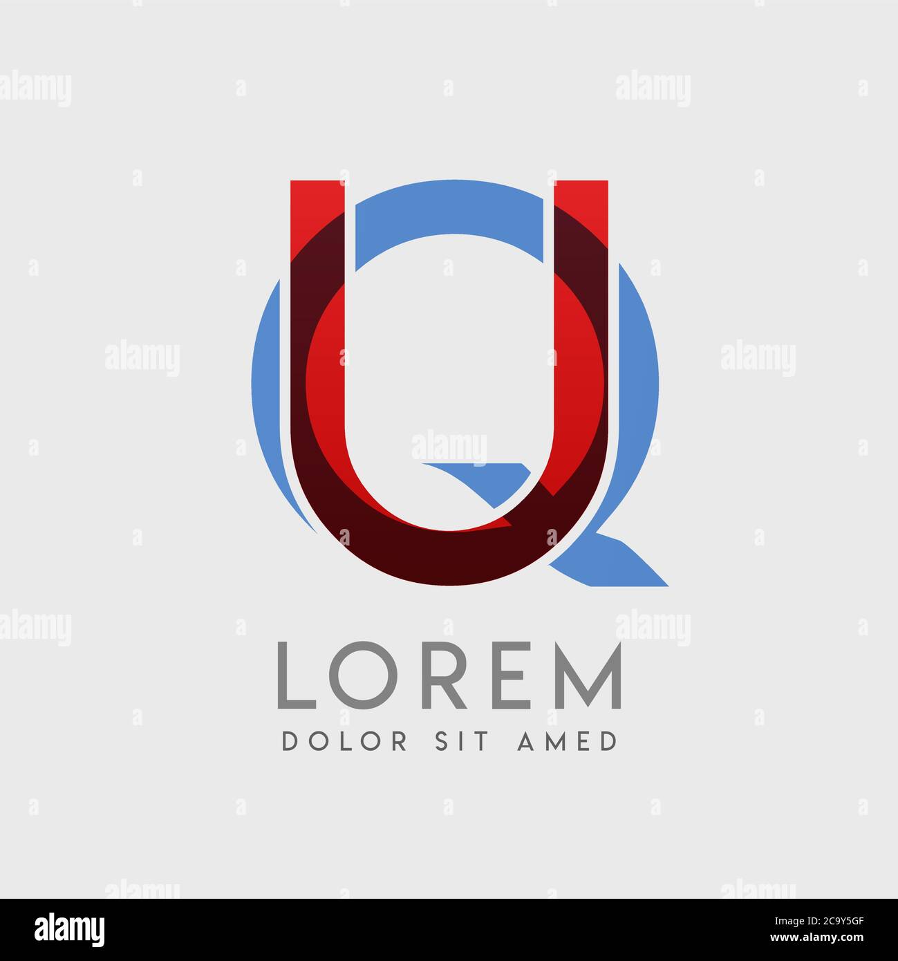 UQ logo letters with blue and red gradation Stock Vector Image & Art ...