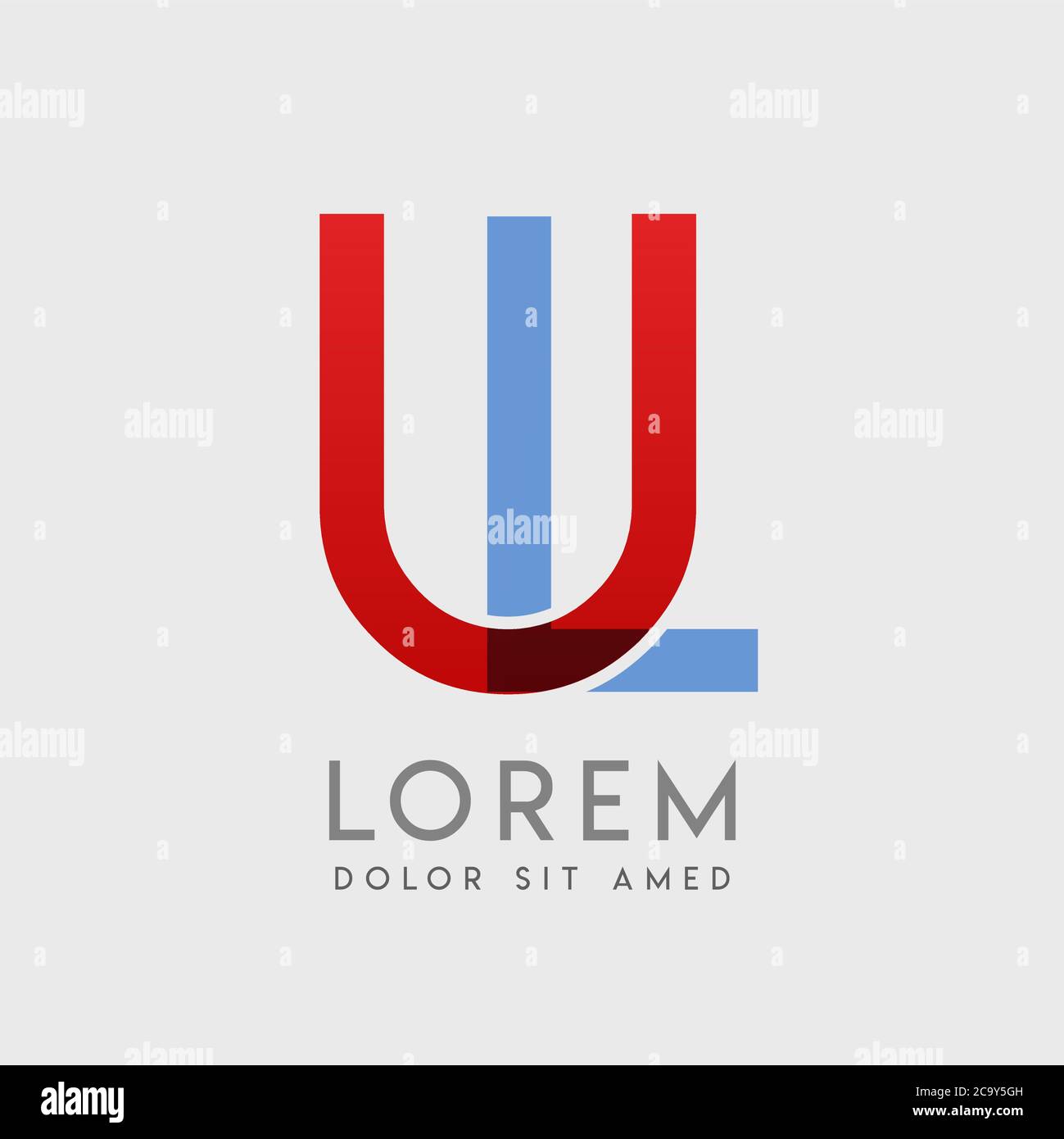 UL logo letters with blue and red gradation Stock Vector Image & Art ...