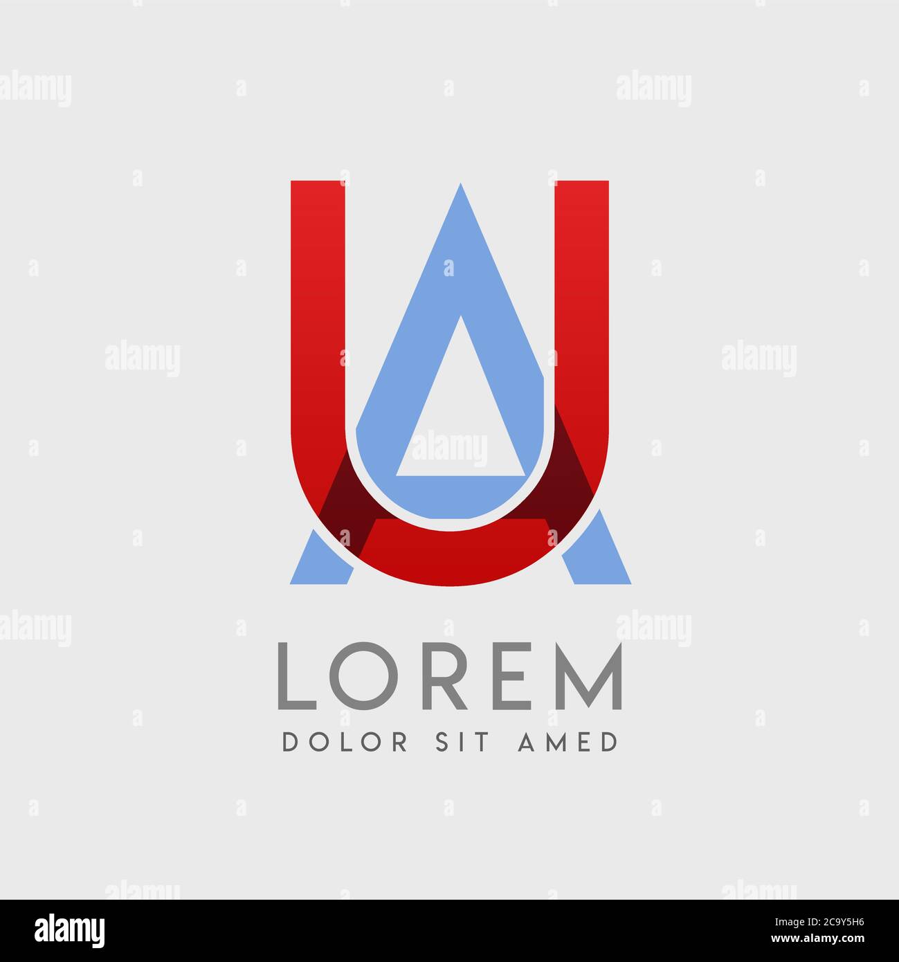 UA logo letters with blue and red gradation Stock Vector Image & Art ...