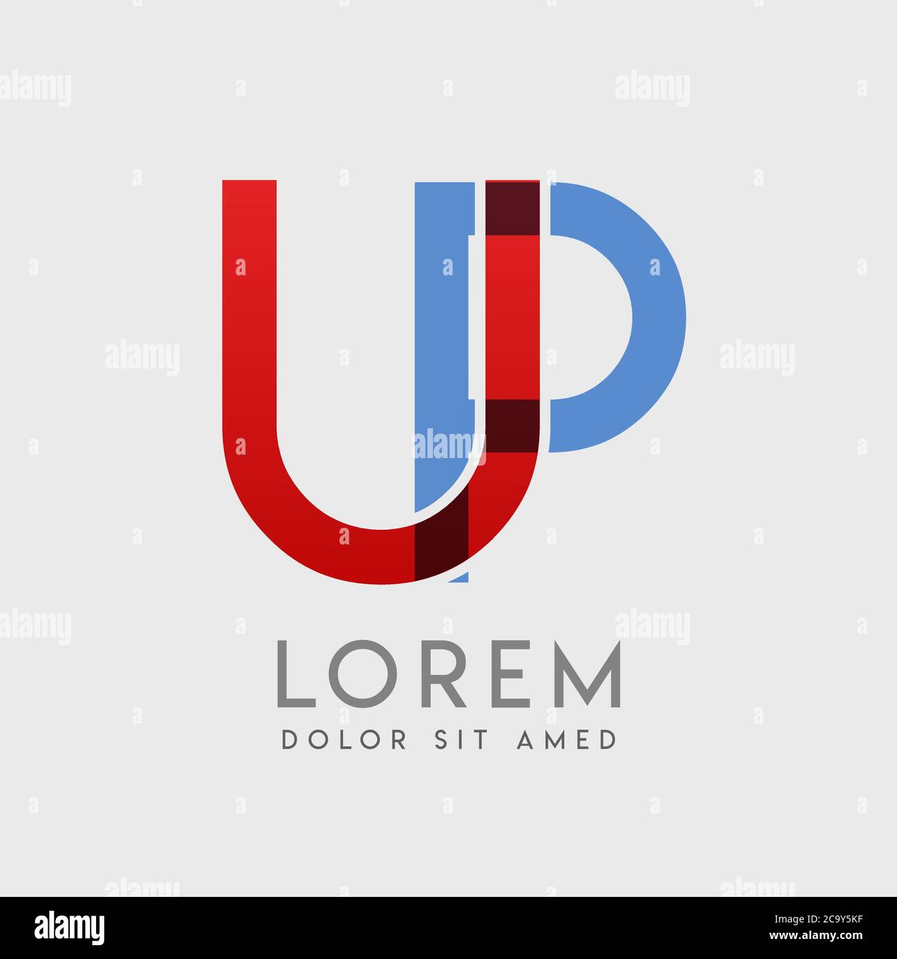 UP logo letters with blue and red gradation Stock Vector Image & Art ...