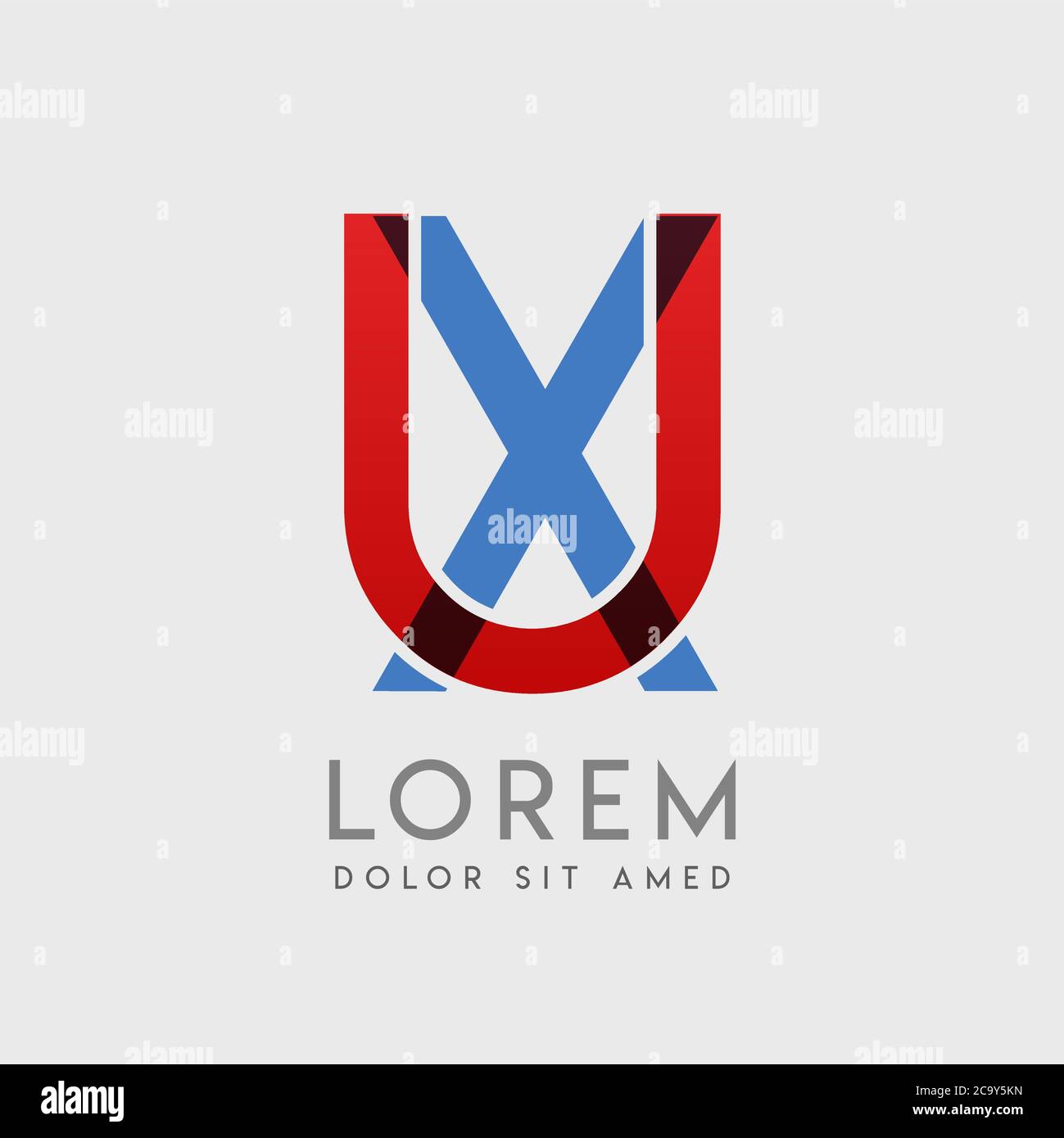 UX logo letters with blue and red gradation Stock Vector Image & Art ...