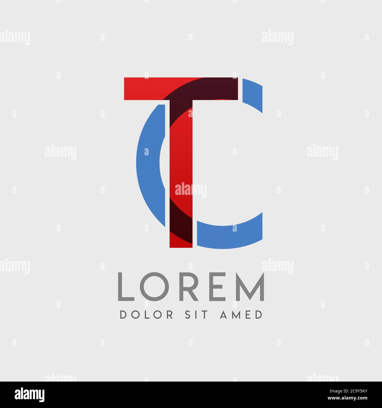 TC logo letters with blue and red gradation Stock Vector Image & Art ...