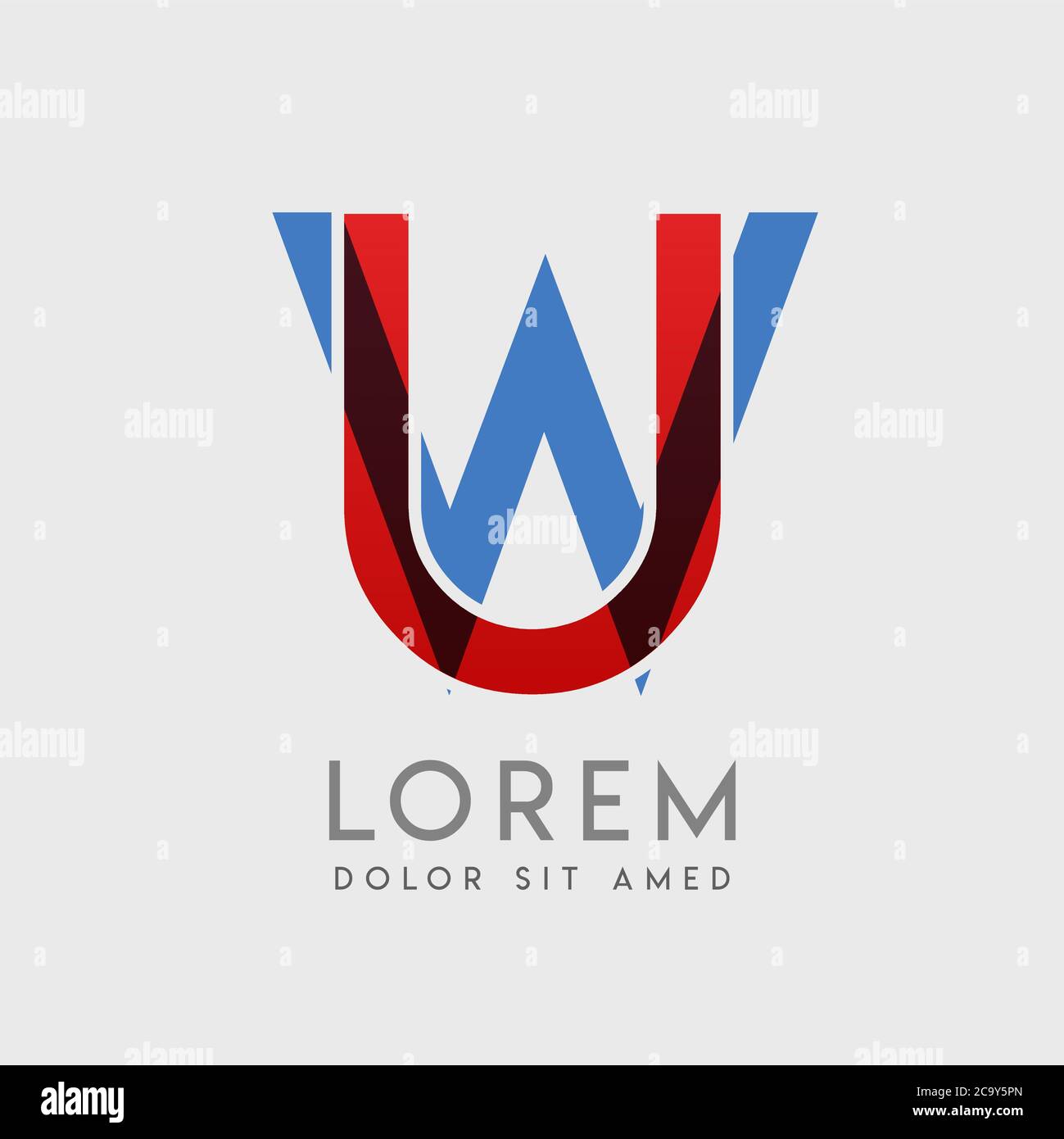 UW logo letters with blue and red gradation Stock Vector Image & Art ...