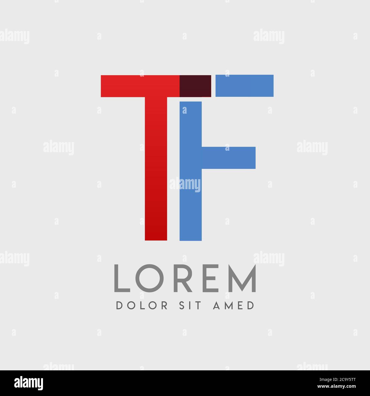 TF logo letters with blue and red gradation Stock Vector Image & Art ...