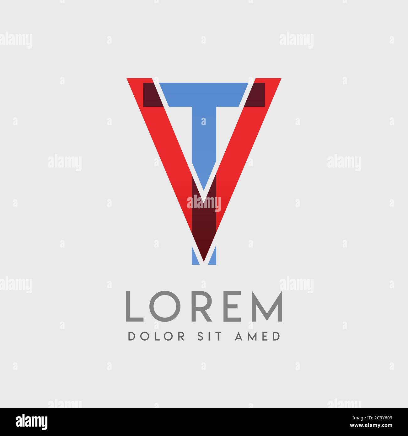 VT logo letters with blue and red gradation Stock Vector Image & Art ...