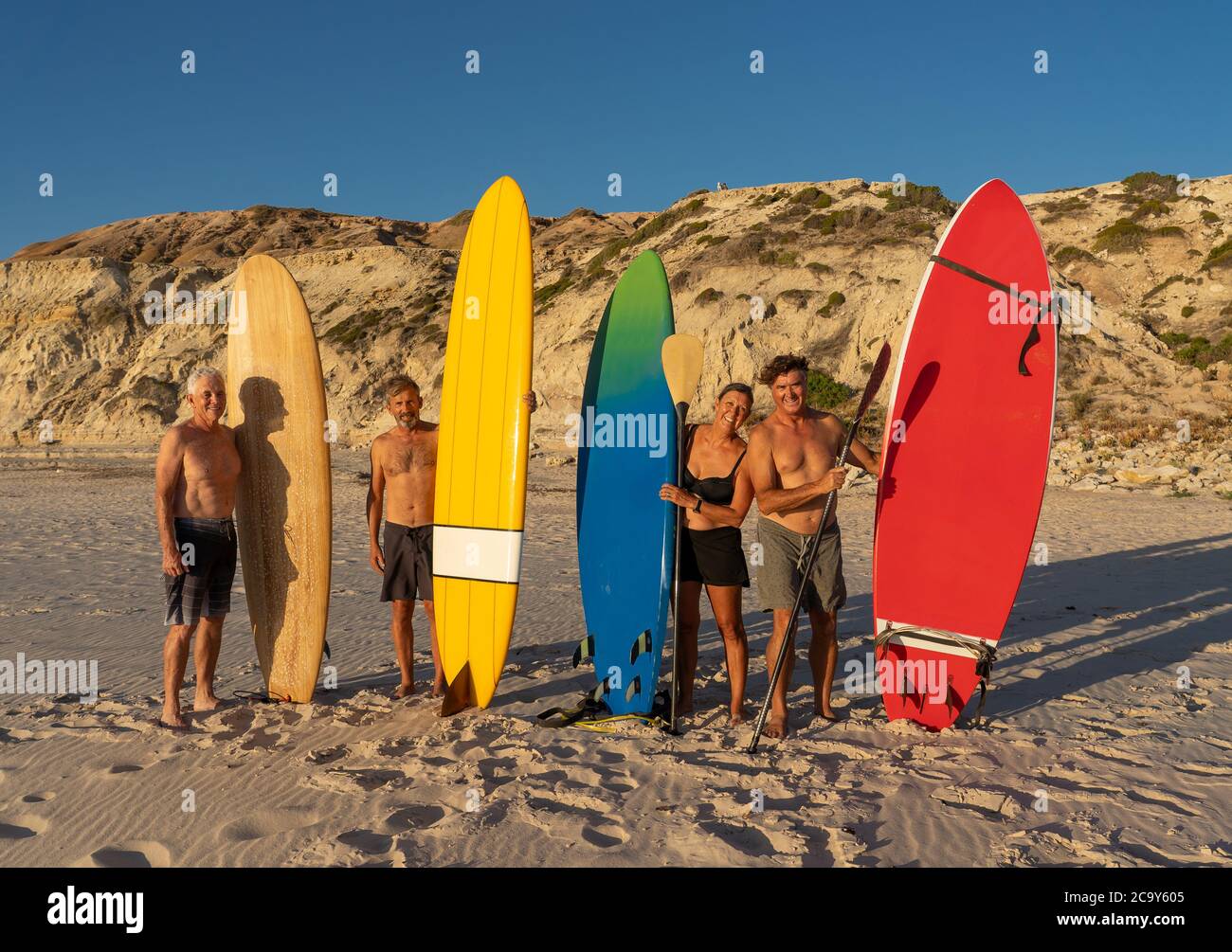 Senior friends outdoors surfers hi-res stock photography and images - Alamy