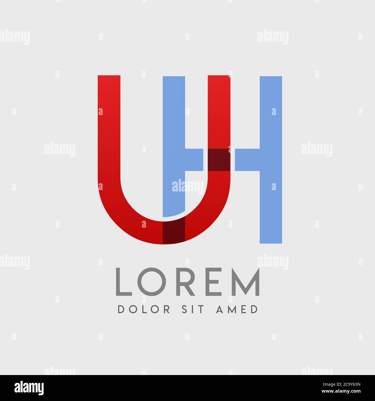 UH logo letters with blue and red gradation Stock Vector Image & Art ...
