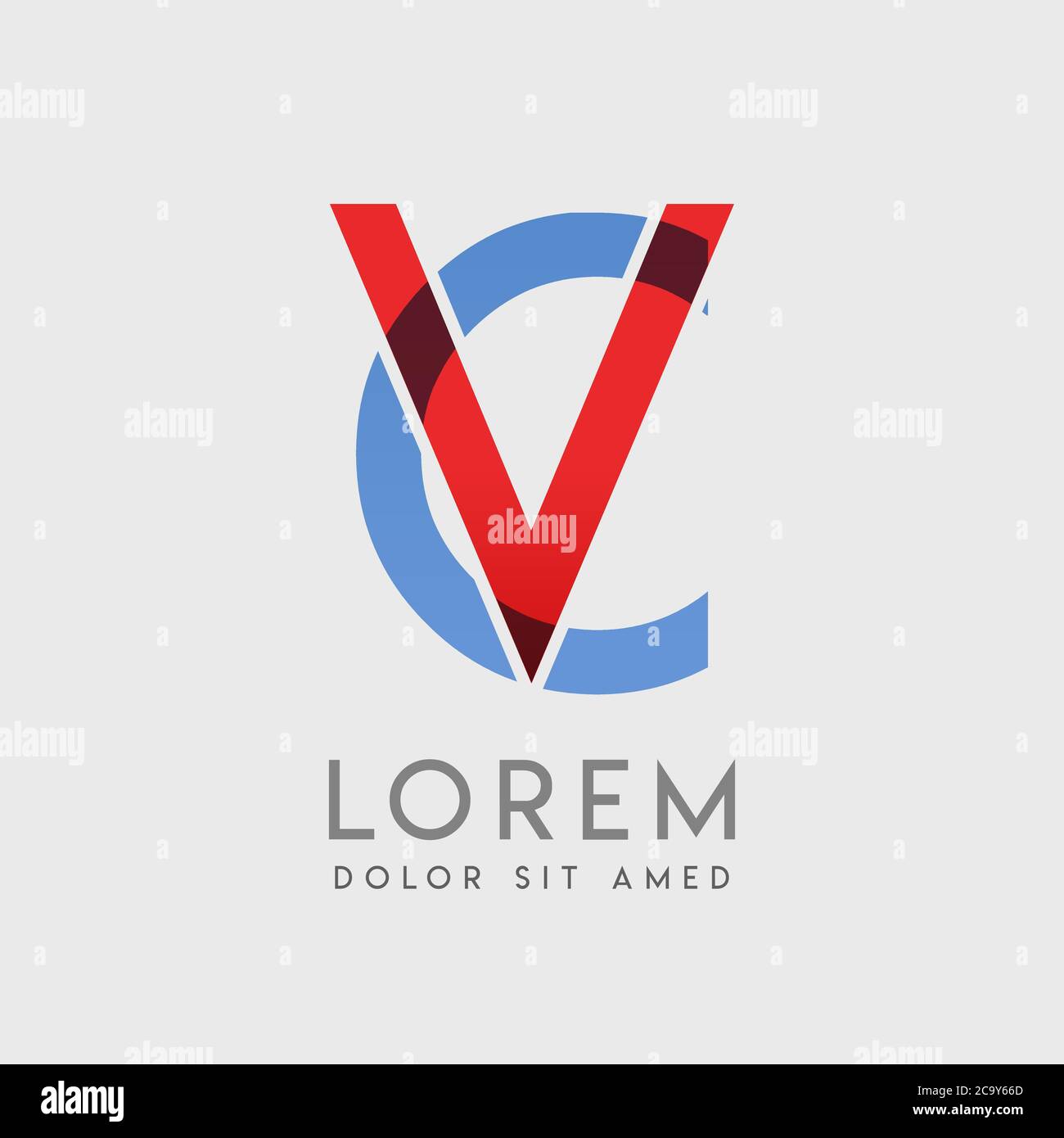 VC logo letters with blue and red gradation Stock Vector Image & Art ...