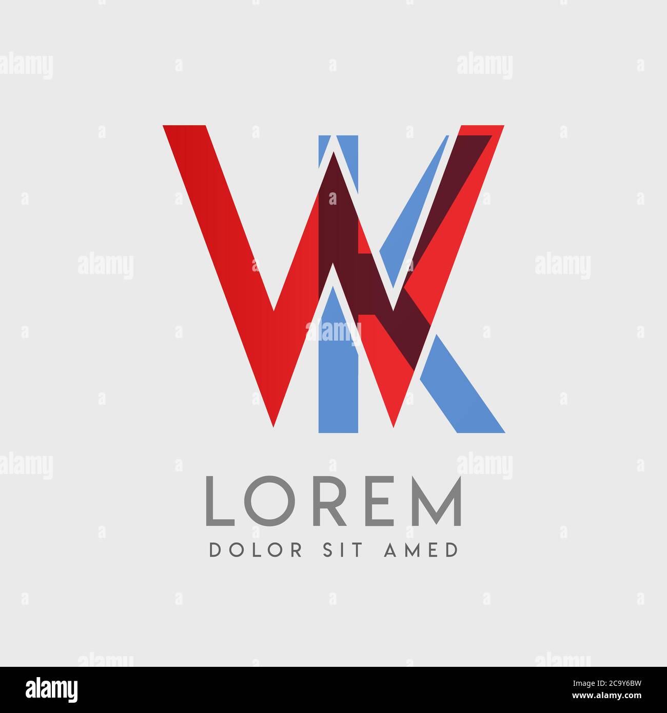 WK logo letters with blue and red gradation Stock Vector Image & Art ...