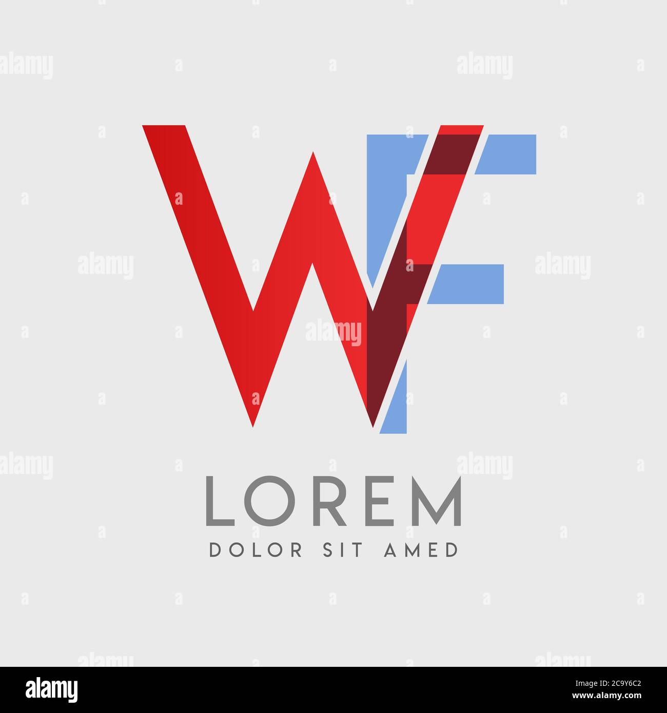 WF logo letters with blue and red gradation Stock Vector Image & Art ...