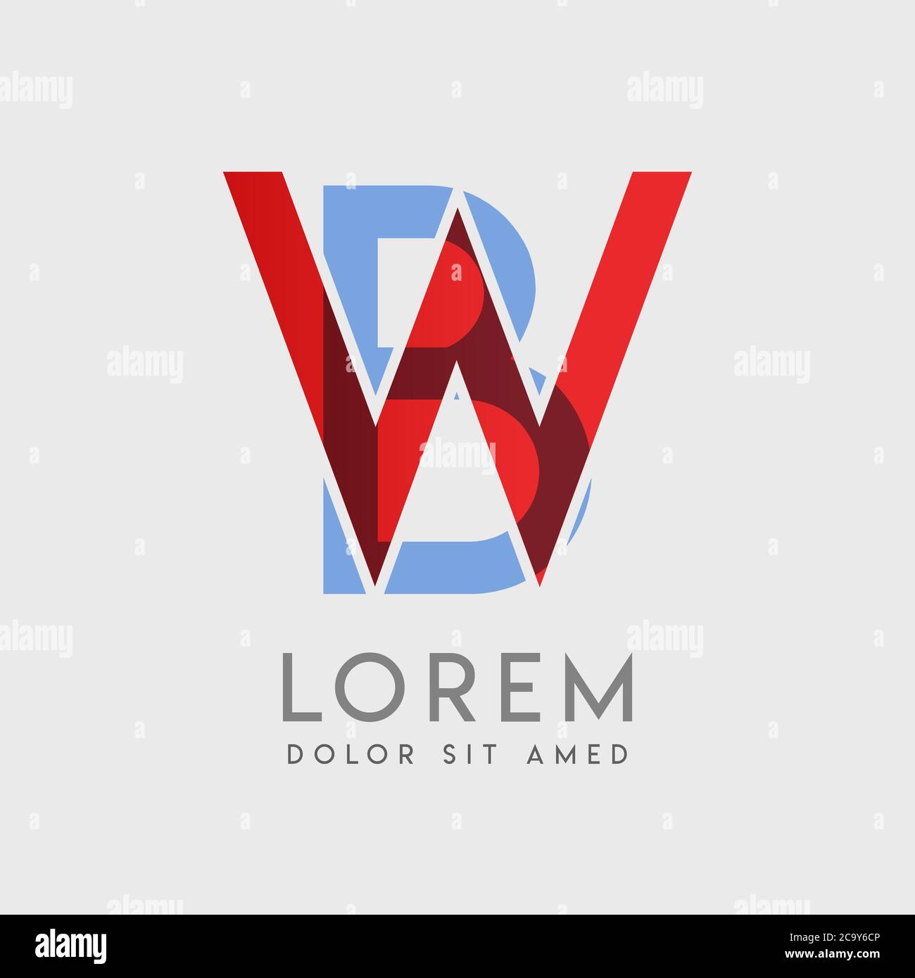 WB logo letters with blue and red gradation Stock Vector Image & Art ...