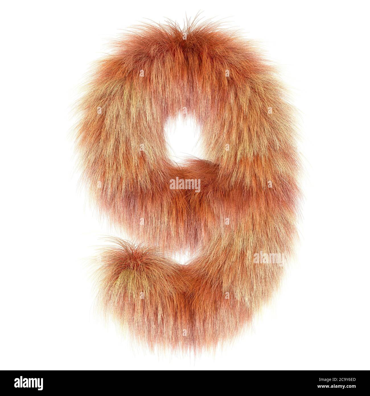 3d Fox creative cartoon funny fur number 9 Stock Photo - Alamy