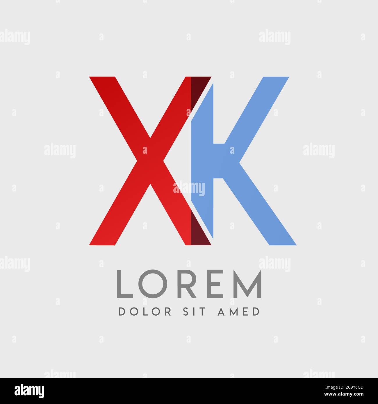 XK logo letters with blue and red gradation Stock Vector Image & Art ...