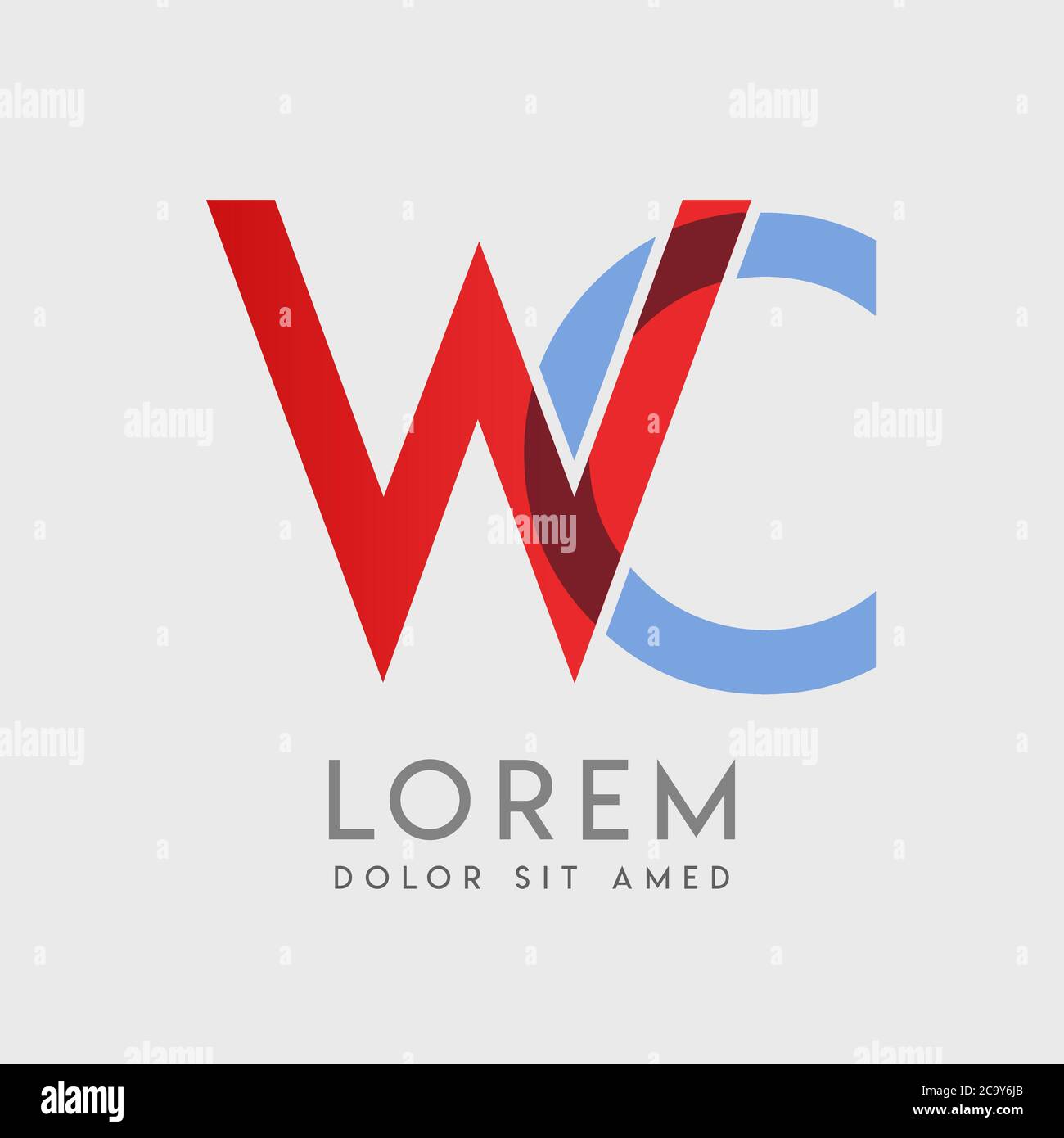 WC logo letters with blue and red gradation Stock Vector Image & Art ...