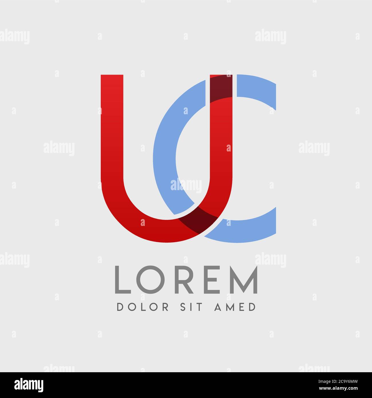 UC logo letters with blue and red gradation Stock Vector Image & Art ...