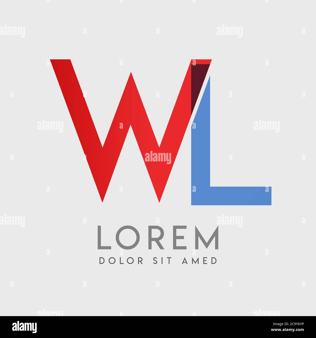 WL logo letters with blue and red gradation Stock Vector Image & Art ...