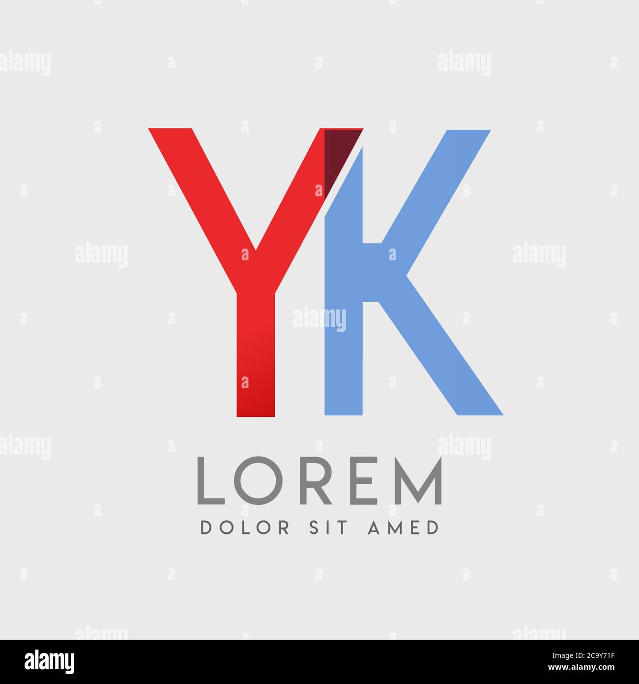 YK logo letters with blue and red gradation Stock Vector Image & Art ...