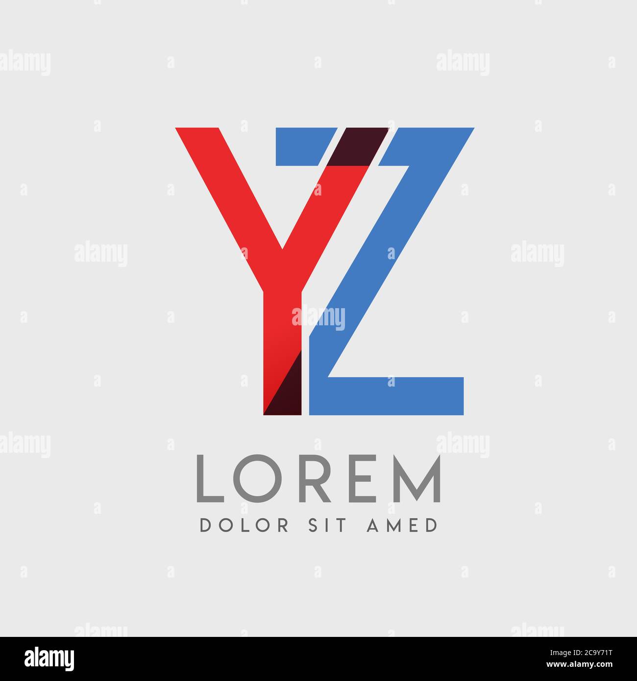 YZ logo letters with blue and red gradation Stock Vector Image & Art ...