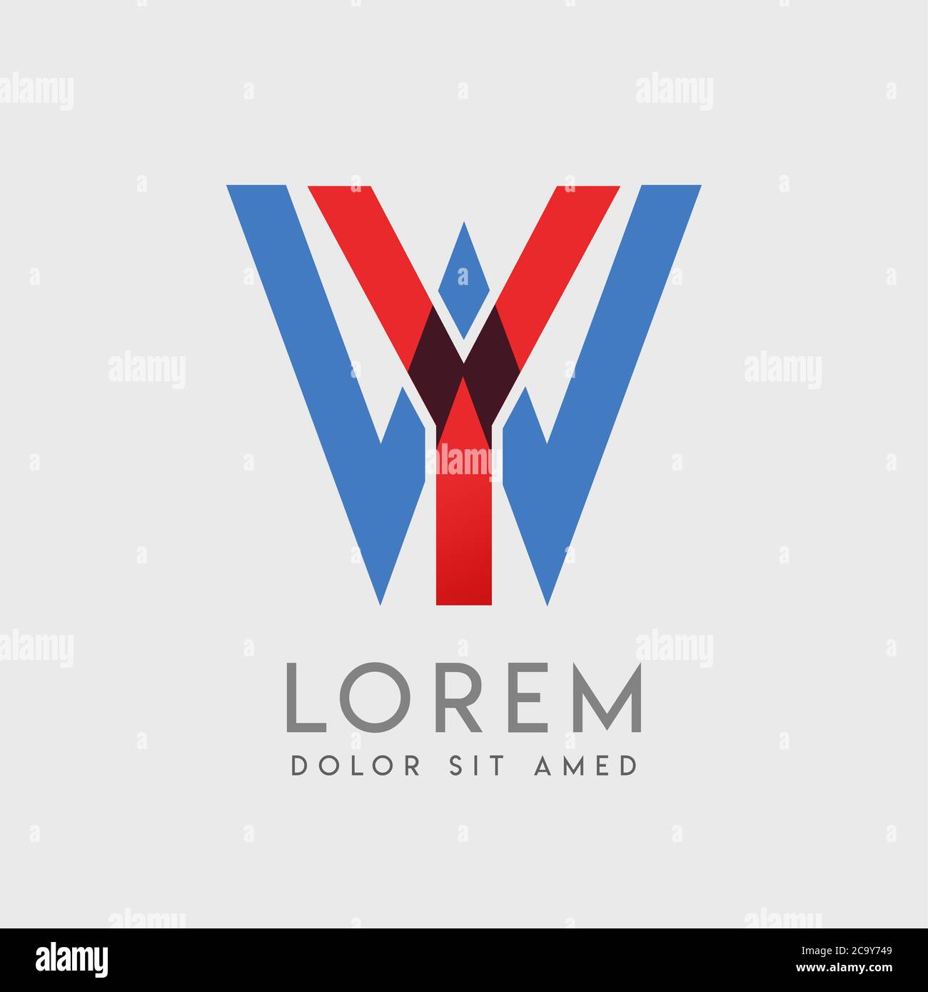 YW logo letters with blue and red gradation Stock Vector Image & Art ...