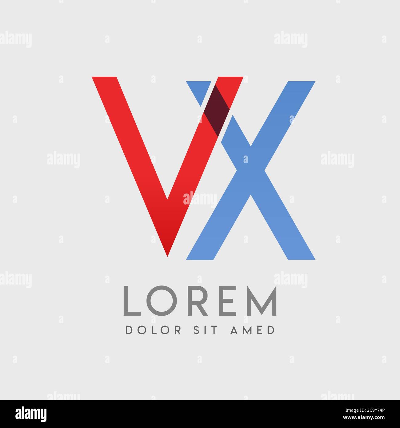 VX logo letters with blue and red gradation Stock Vector Image & Art ...