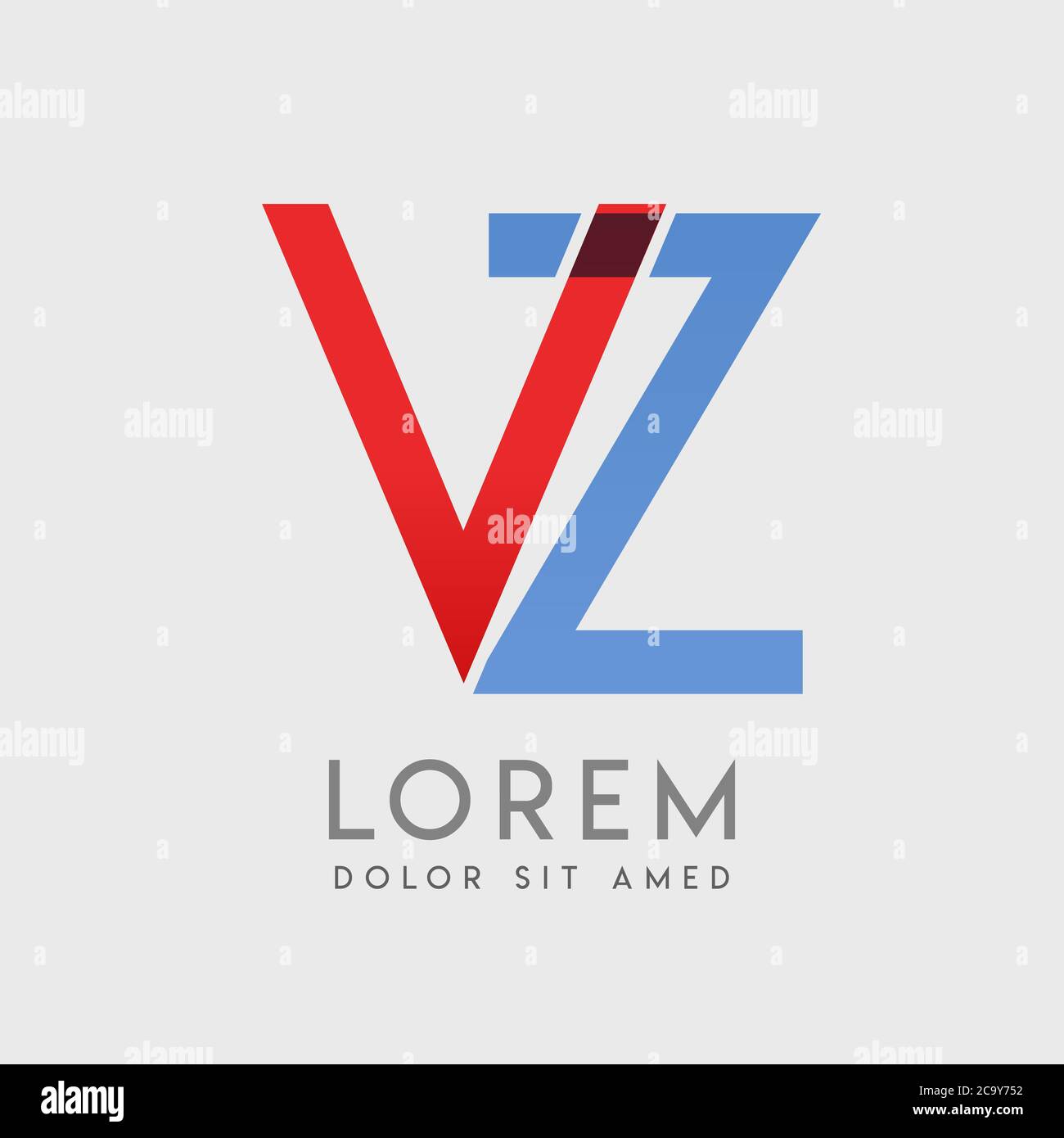 VZ logo letters with blue and red gradation Stock Vector Image & Art ...