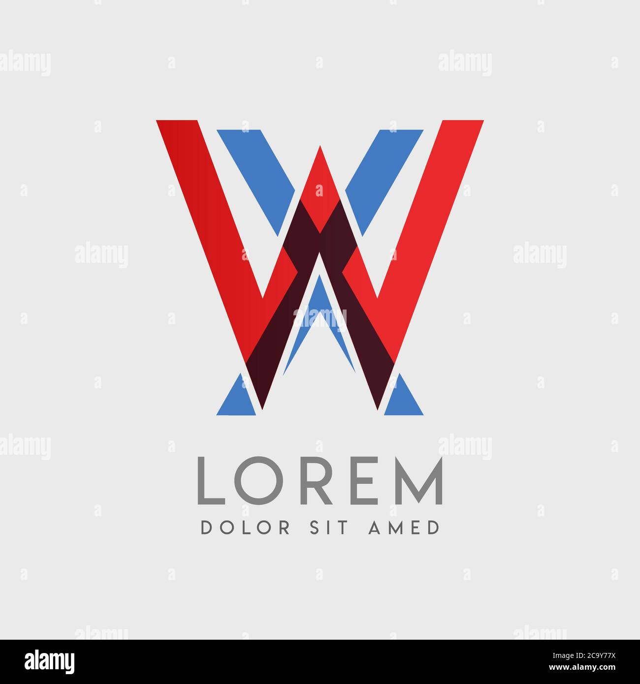 WX logo letters with blue and red gradation Stock Vector Image & Art ...