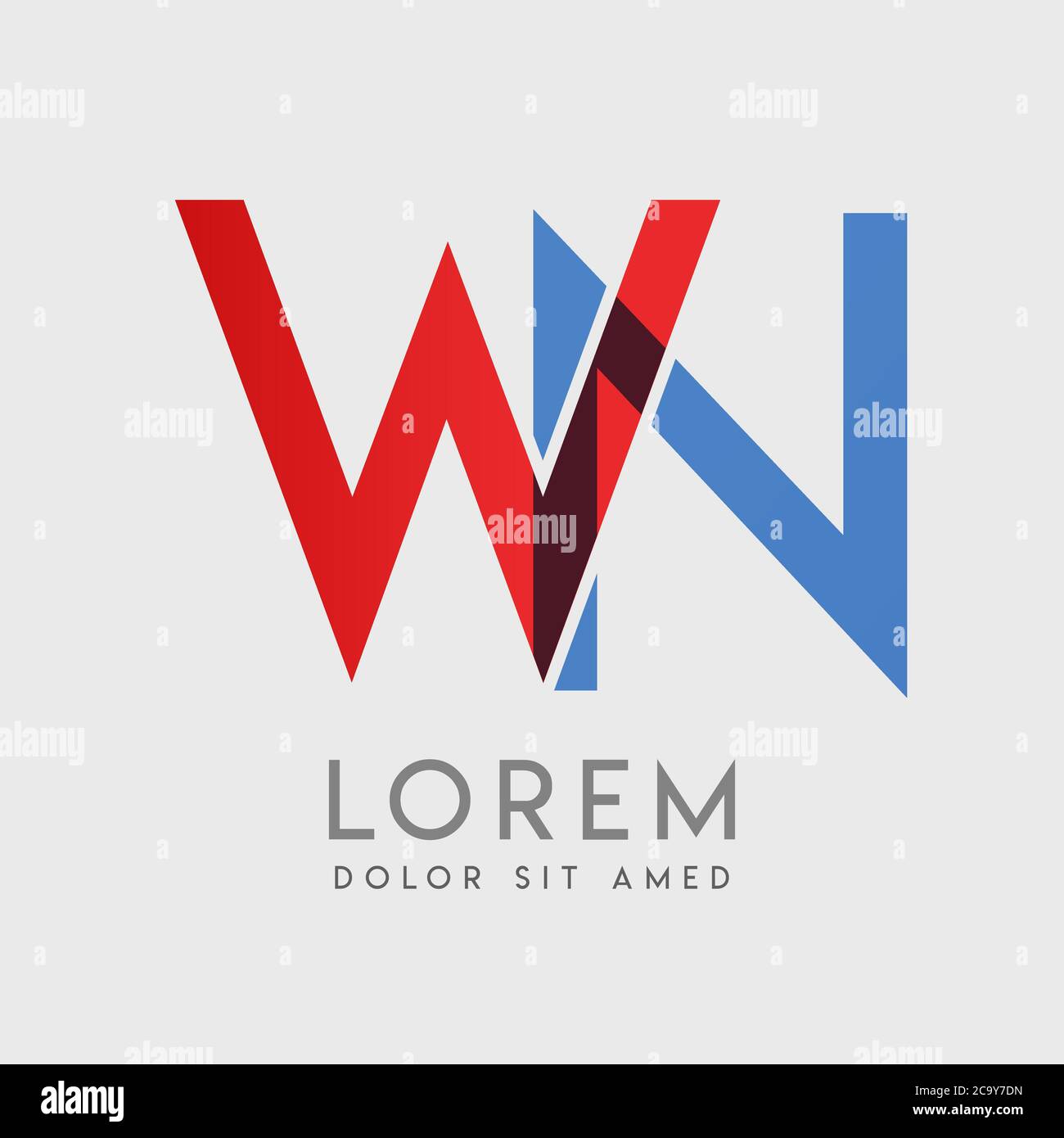 WN logo letters with blue and red gradation Stock Vector Image & Art ...