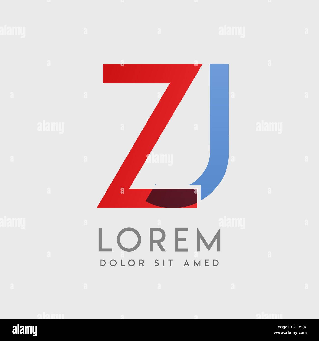 ZJ logo letters with blue and red gradation Stock Vector Image & Art ...