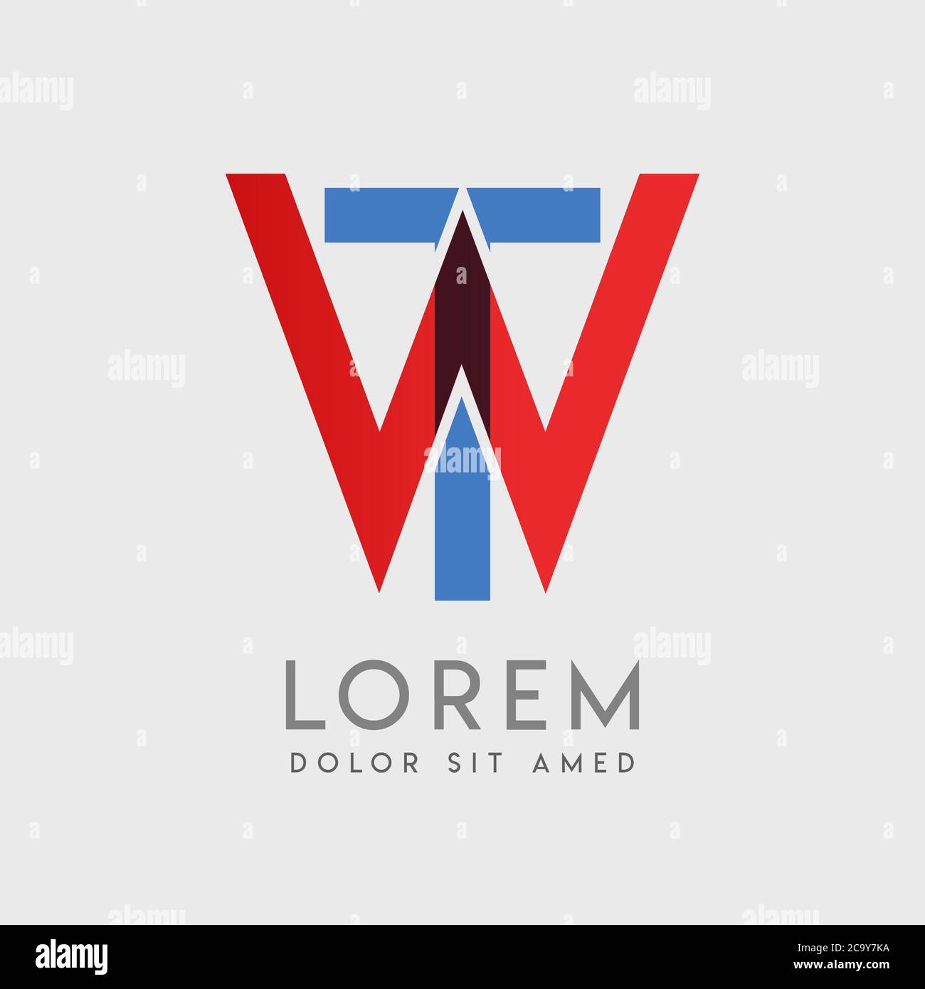 WT logo letters with blue and red gradation Stock Vector Image & Art ...