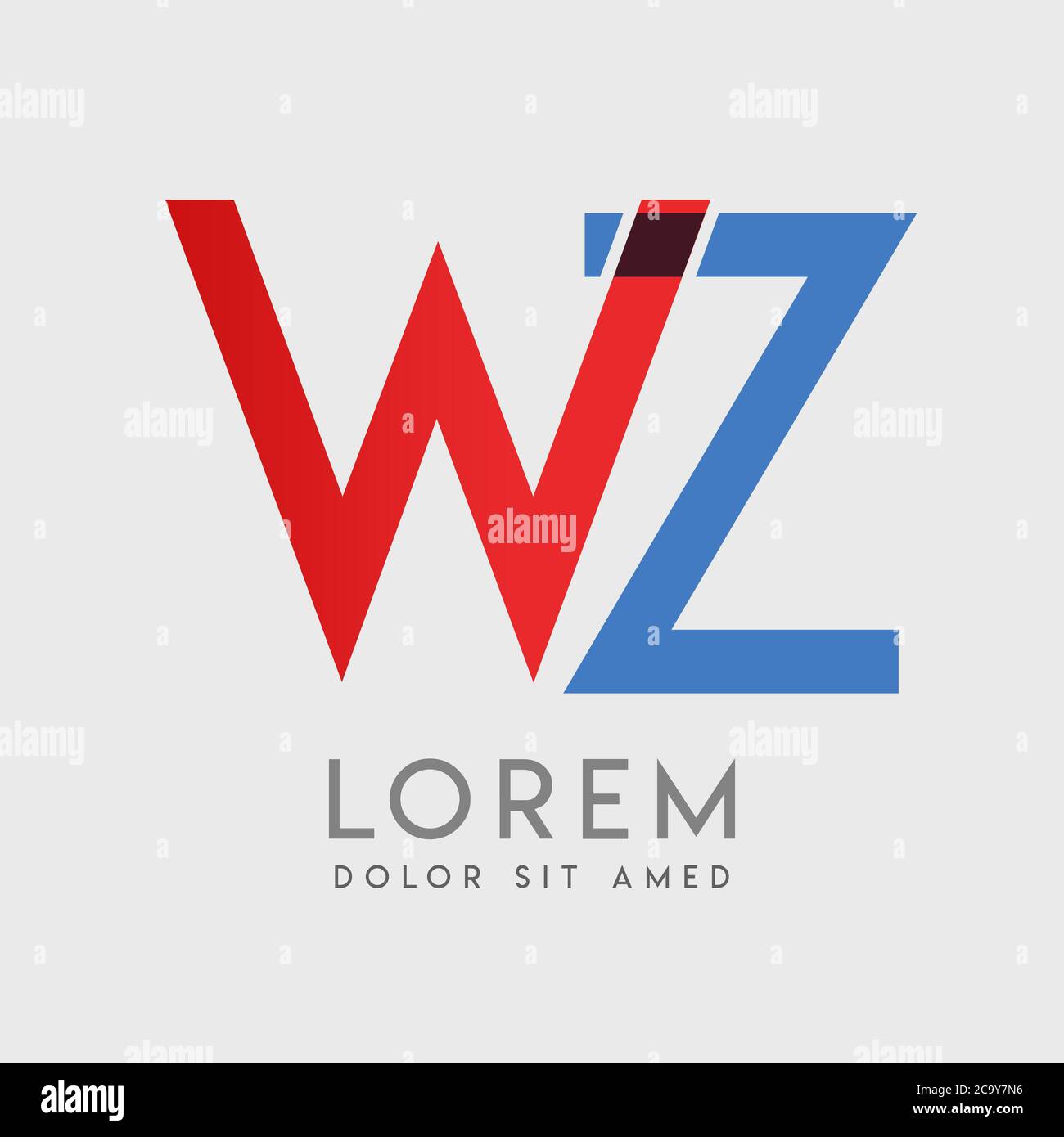 WZ logo letters with blue and red gradation Stock Vector Image & Art ...